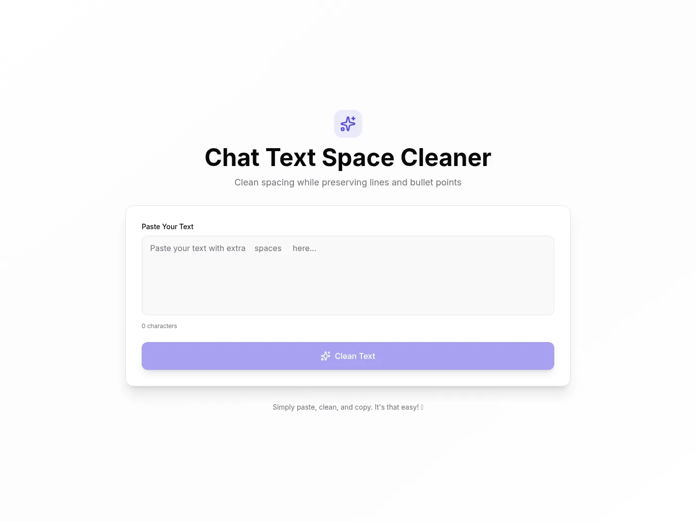 Chat Text Space Cleaner