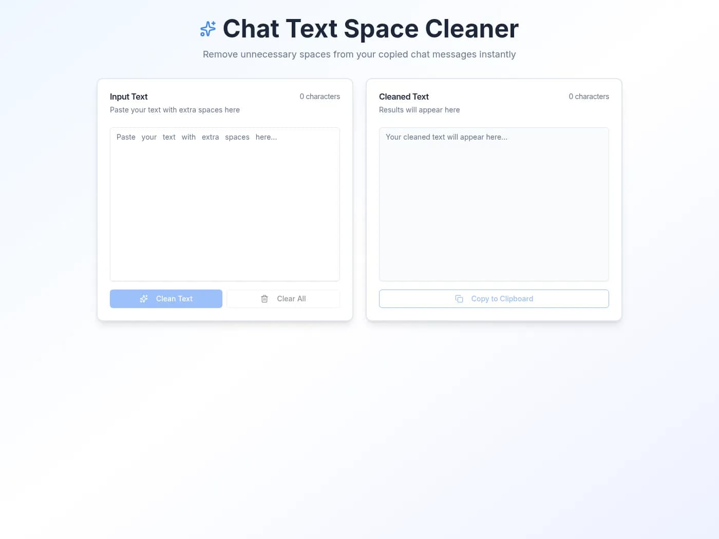 Chat Text Space Cleaner