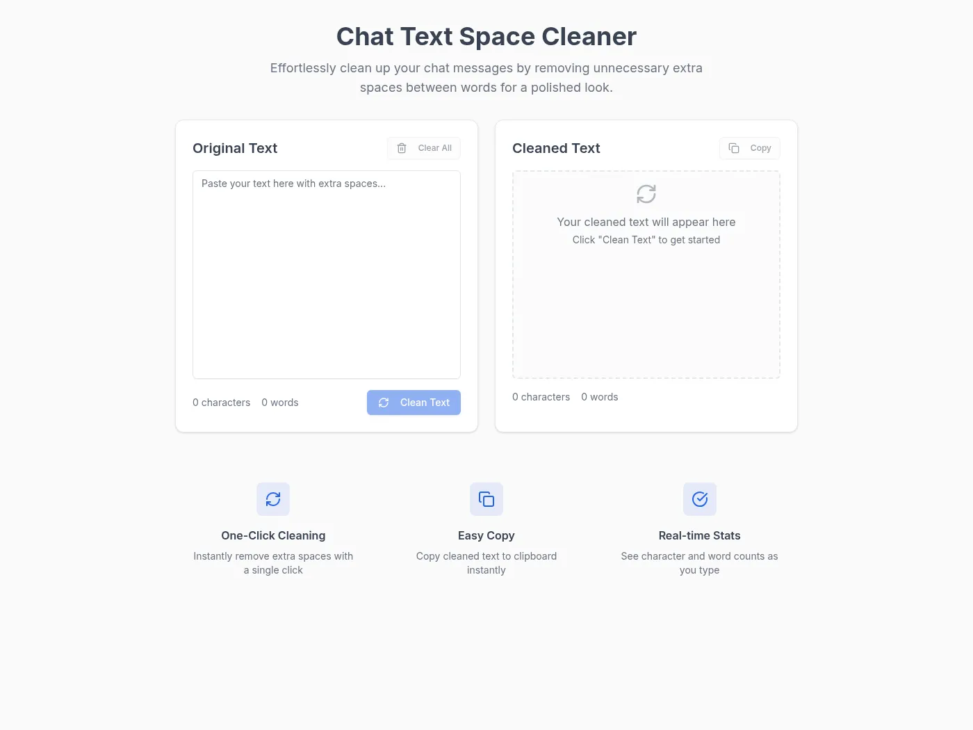 Chat Text Space Cleaner