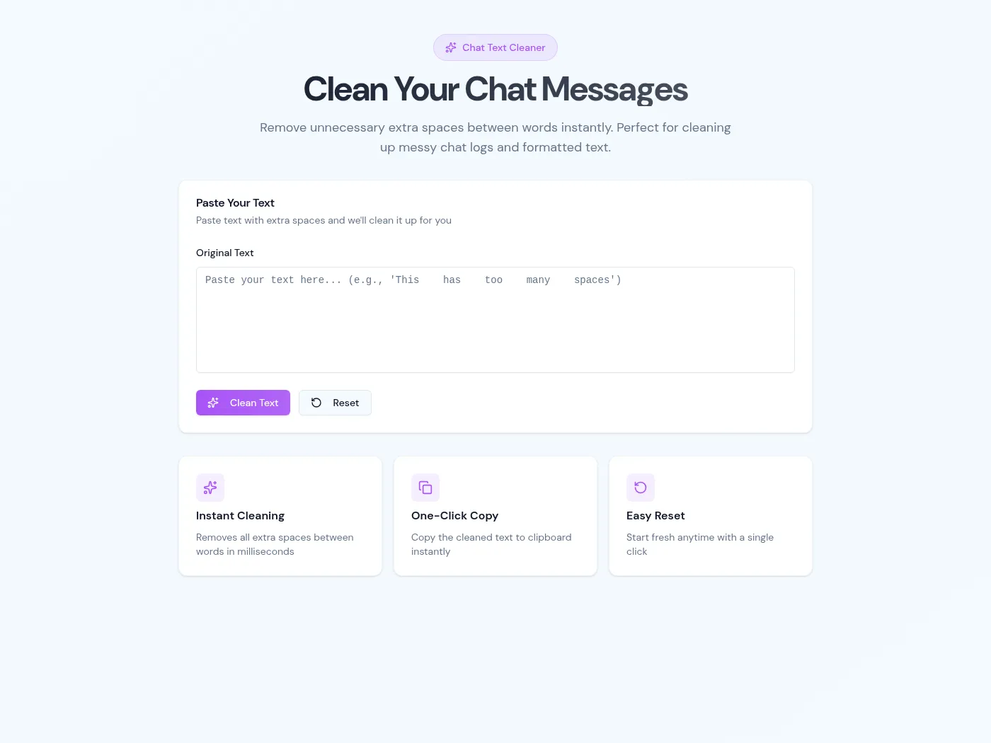 Chat Text Space Cleaner