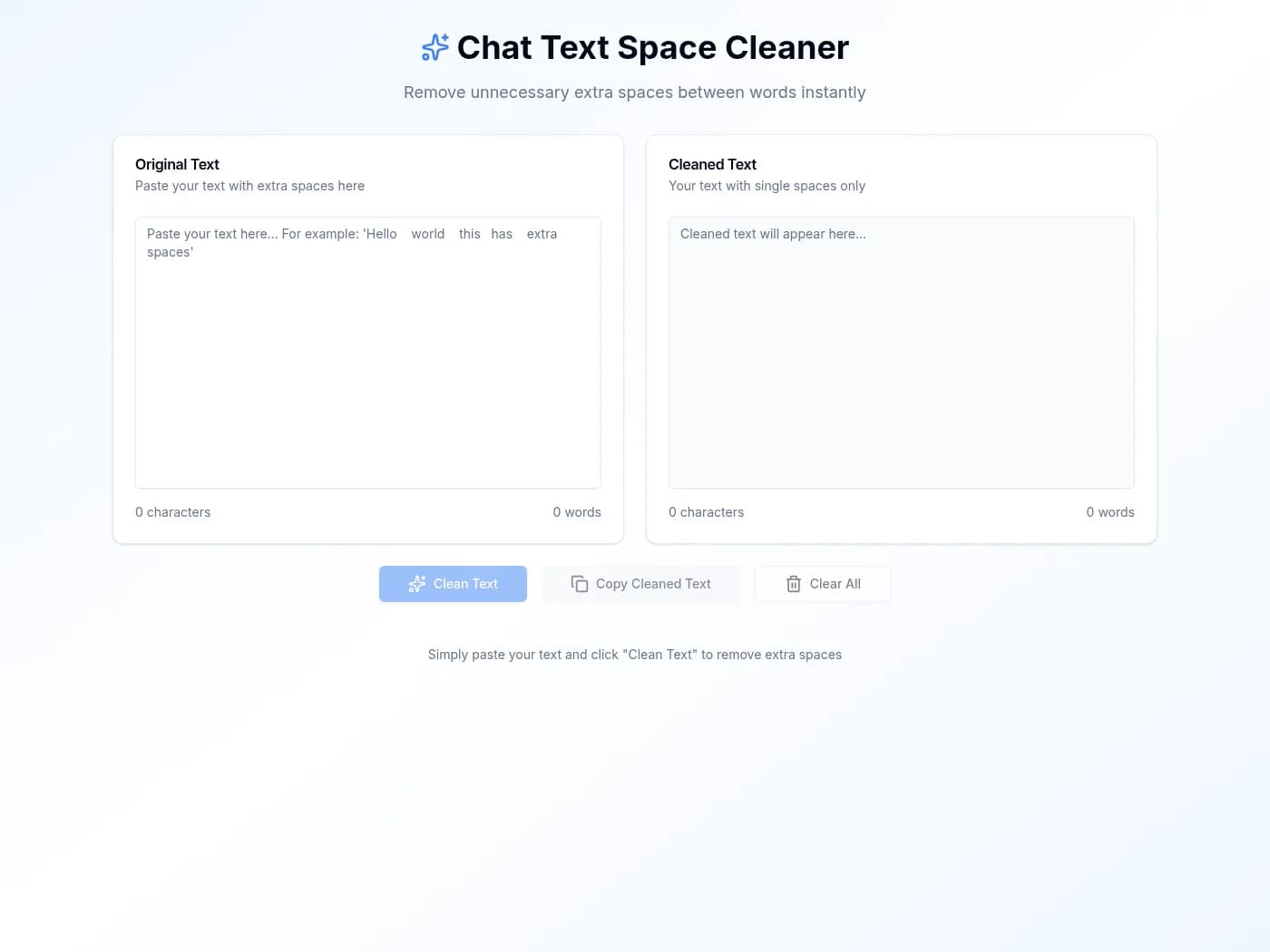 Chat Text Space Cleaner