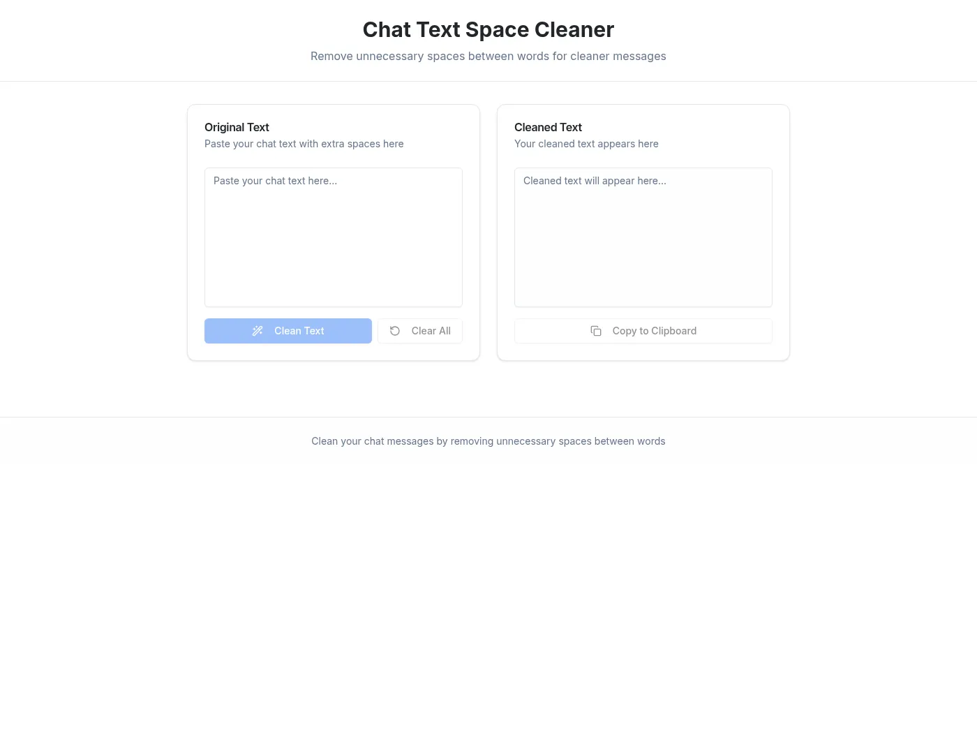 Chat Text Space Cleaner
