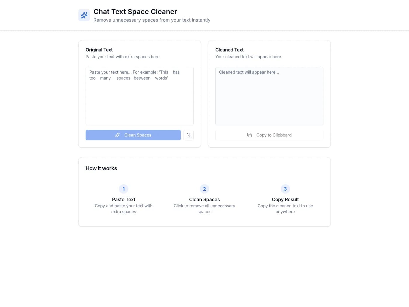 Chat Text Space Cleaner