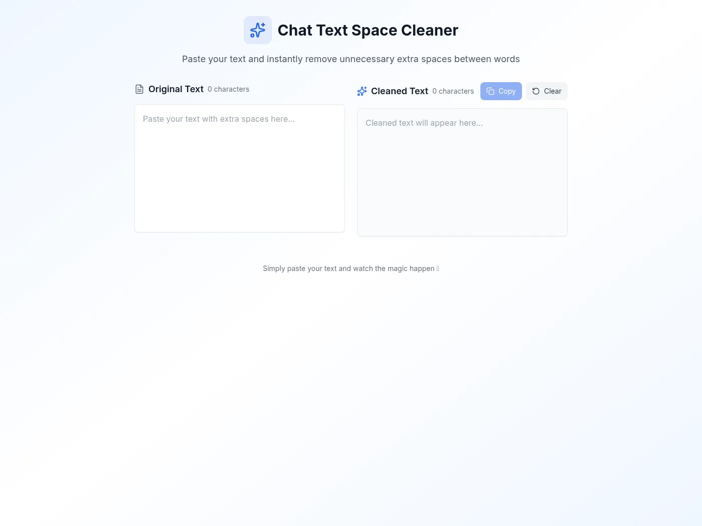 Chat Text Space Cleaner