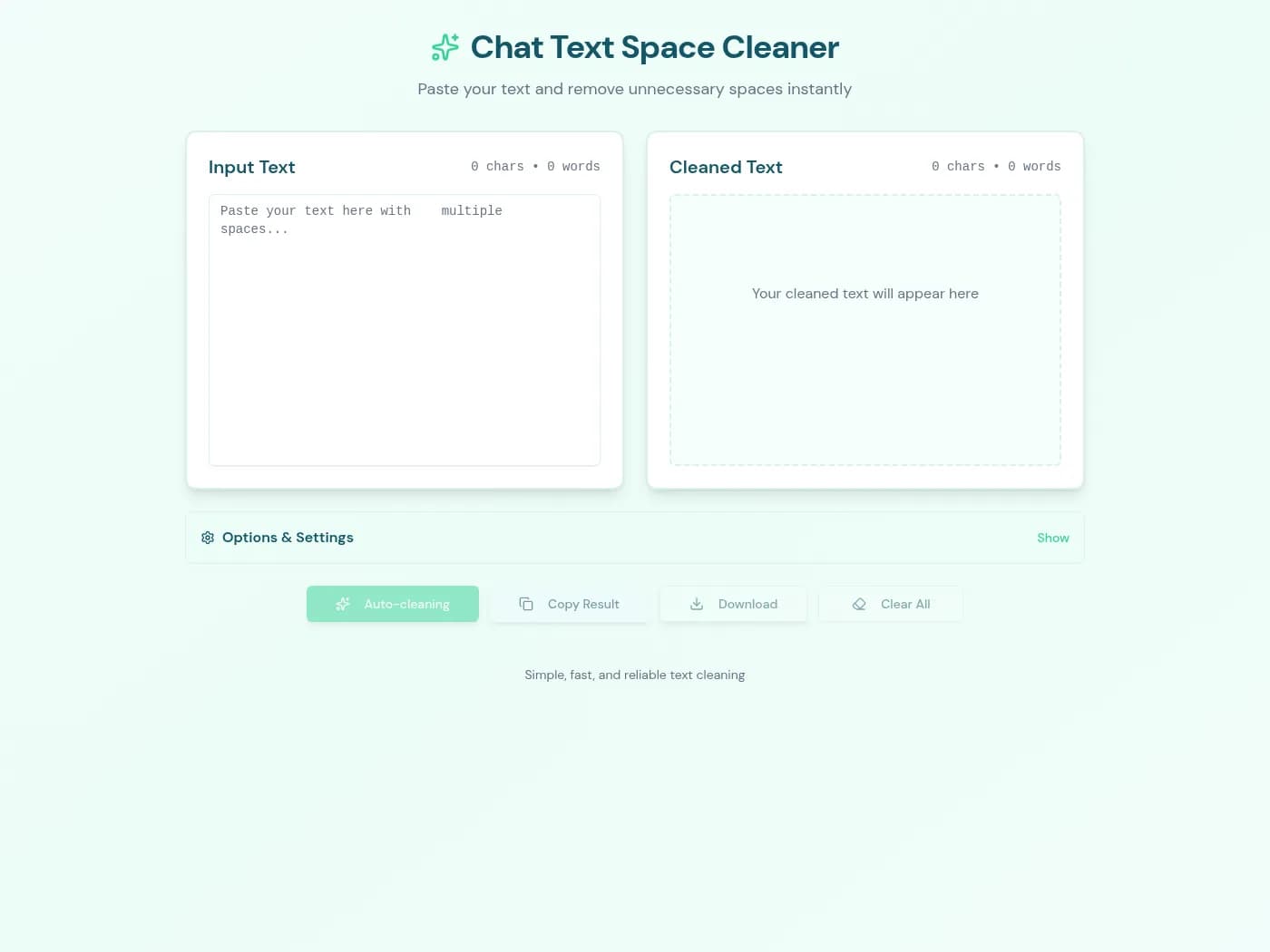 Chat Text Space Cleaner