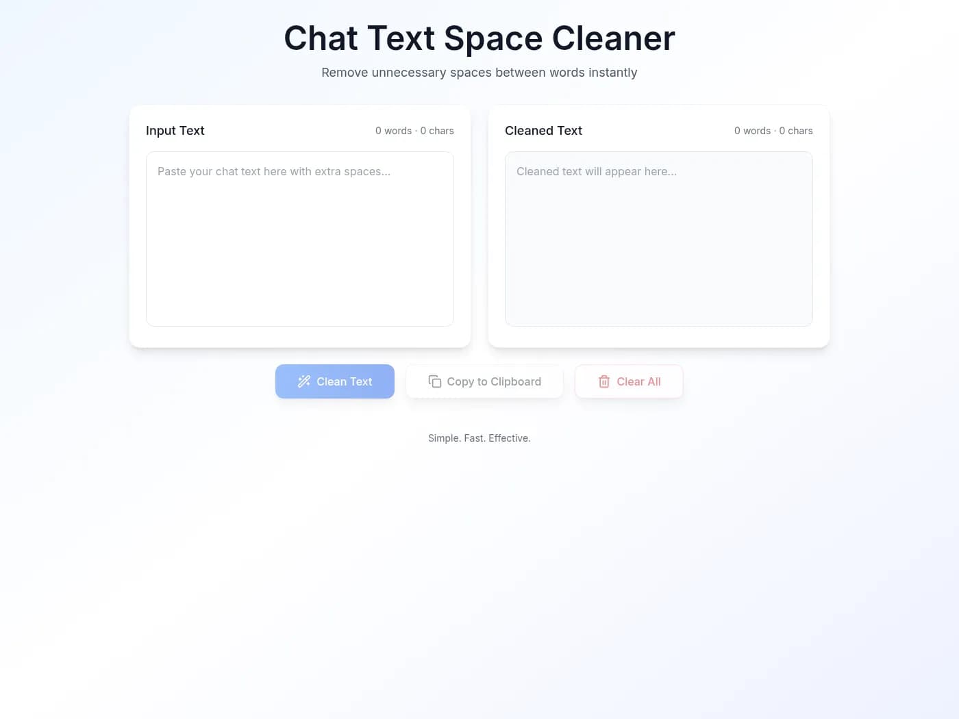 Chat Text Space Cleaner