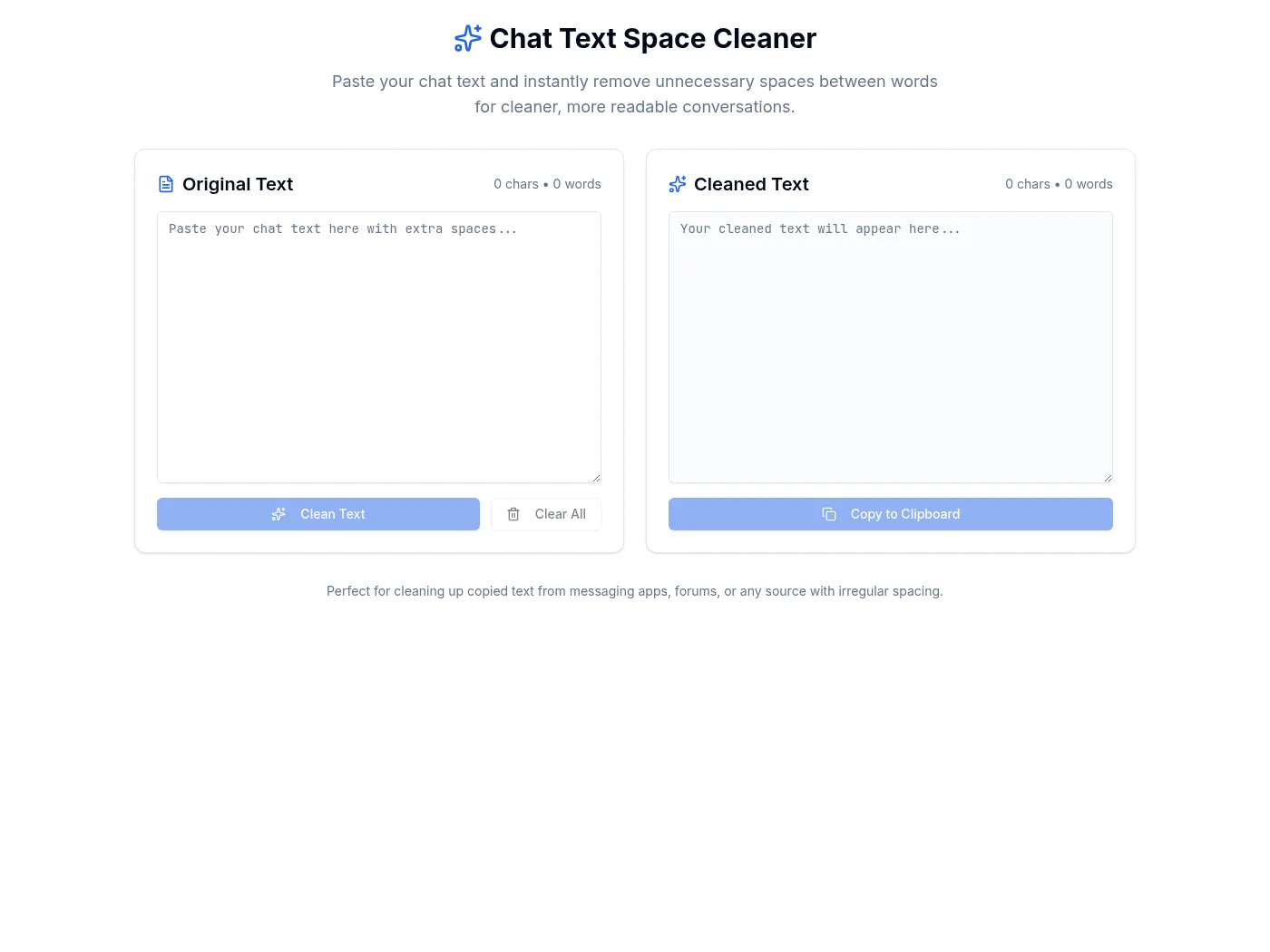Chat Text Space Cleaner