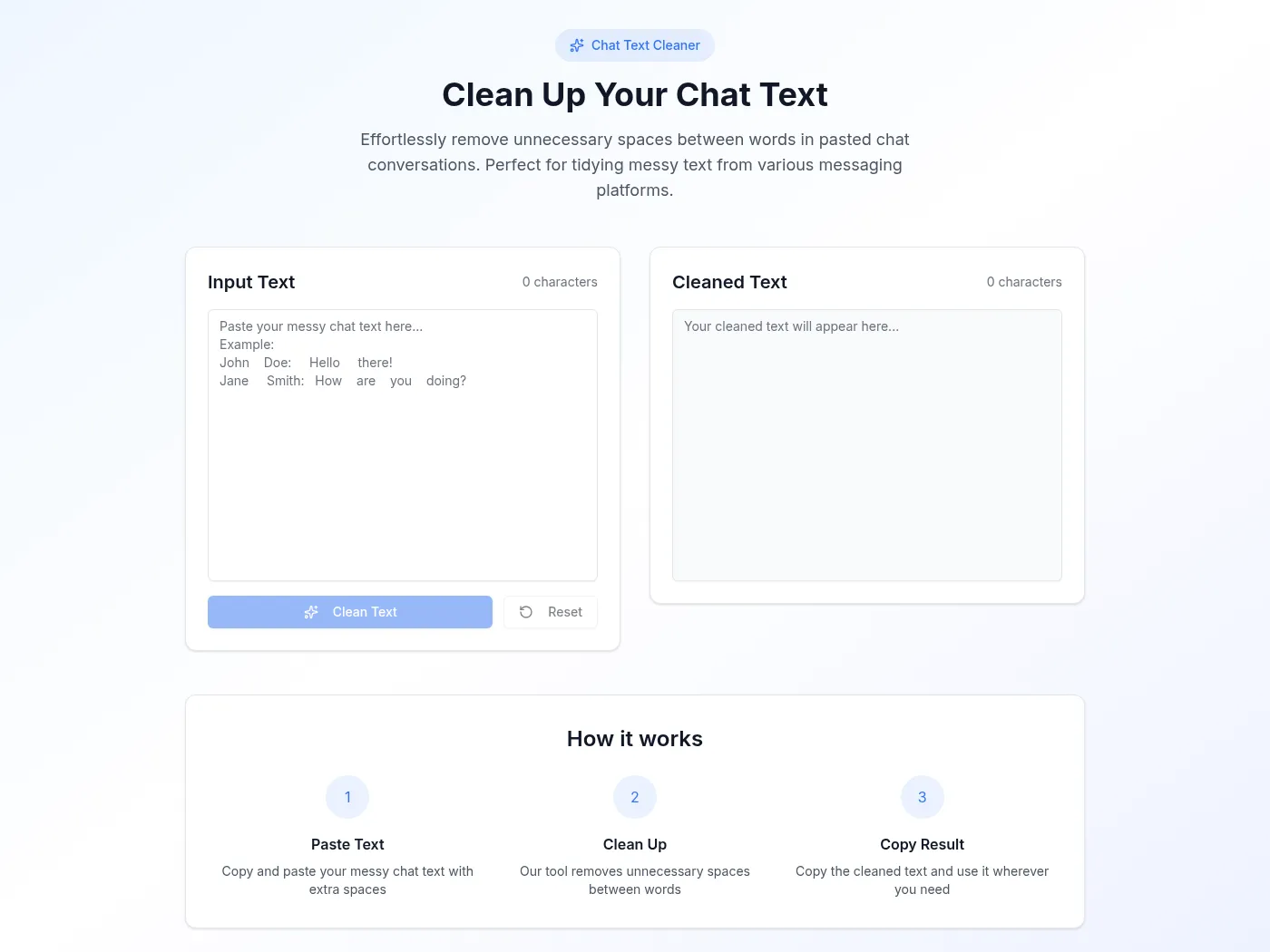 Chat Text Space Cleaner