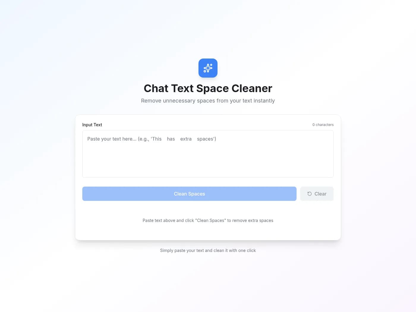 Chat Text Space Cleaner