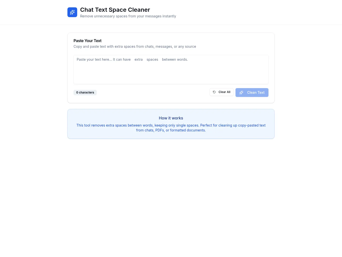 Chat Text Space Cleaner