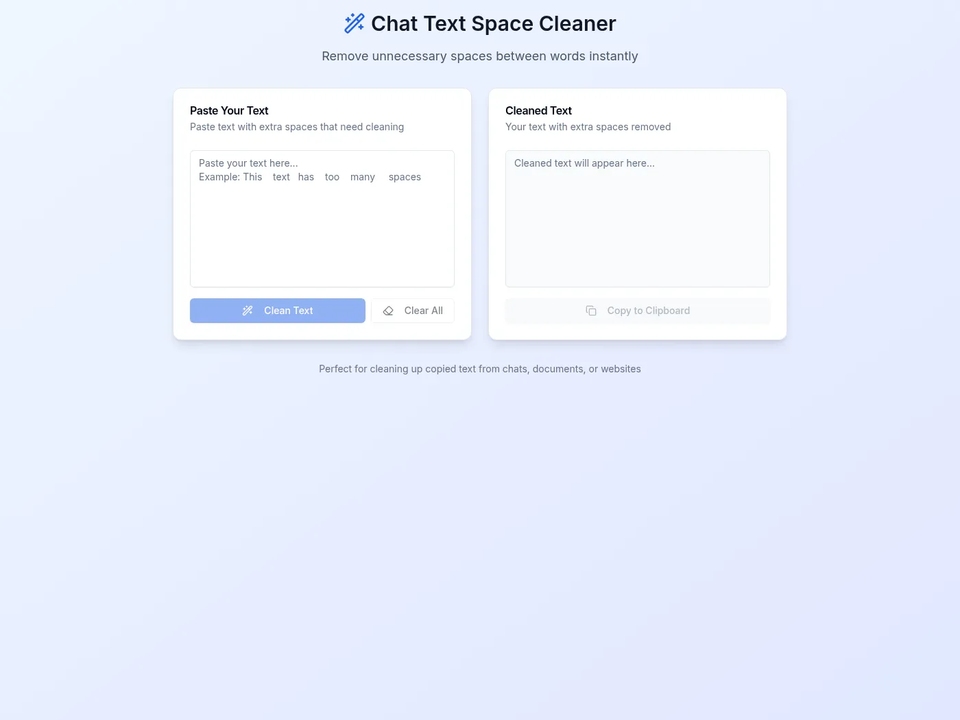 Chat Text Space Cleaner