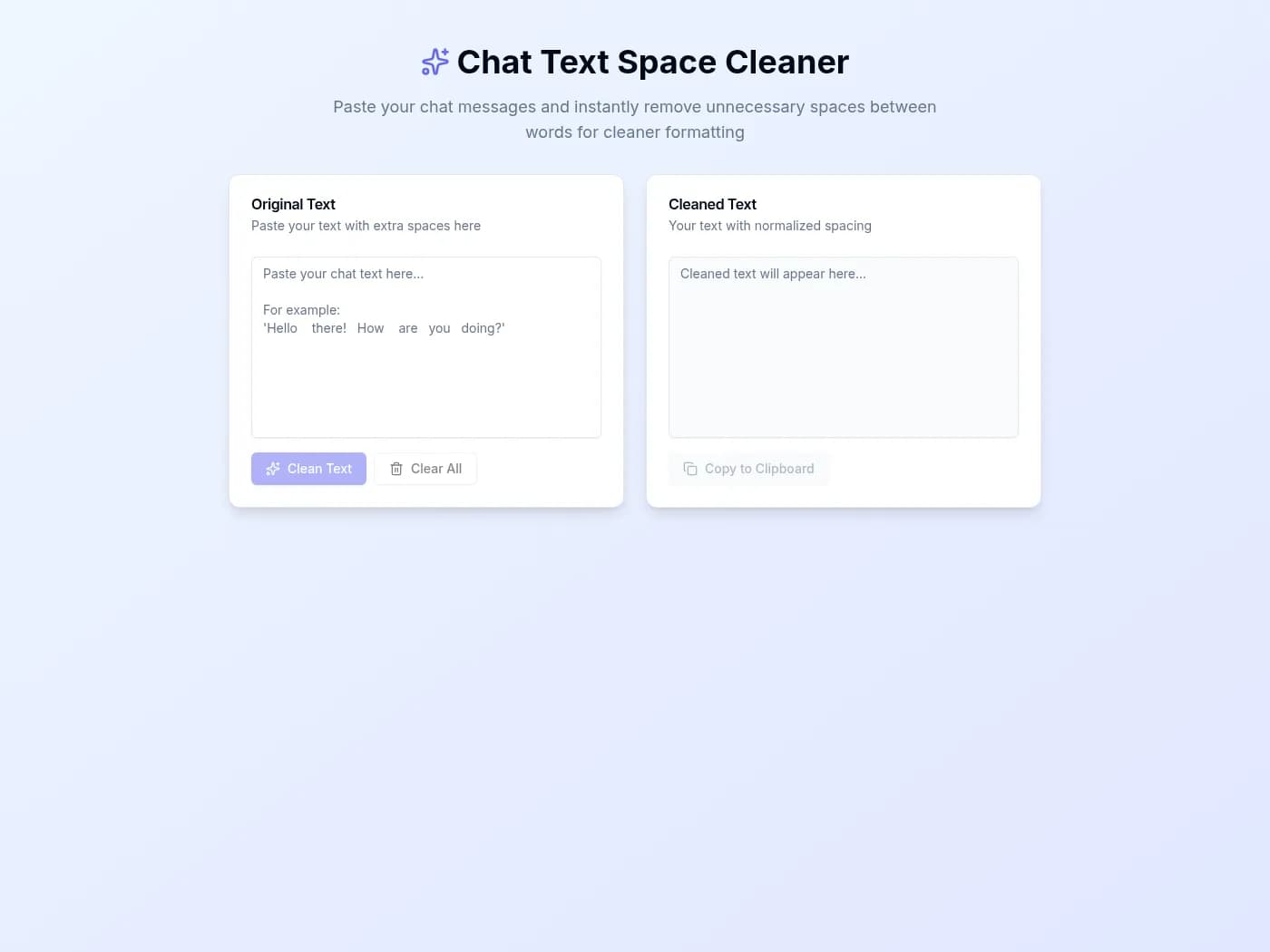 Chat Text Space Cleaner