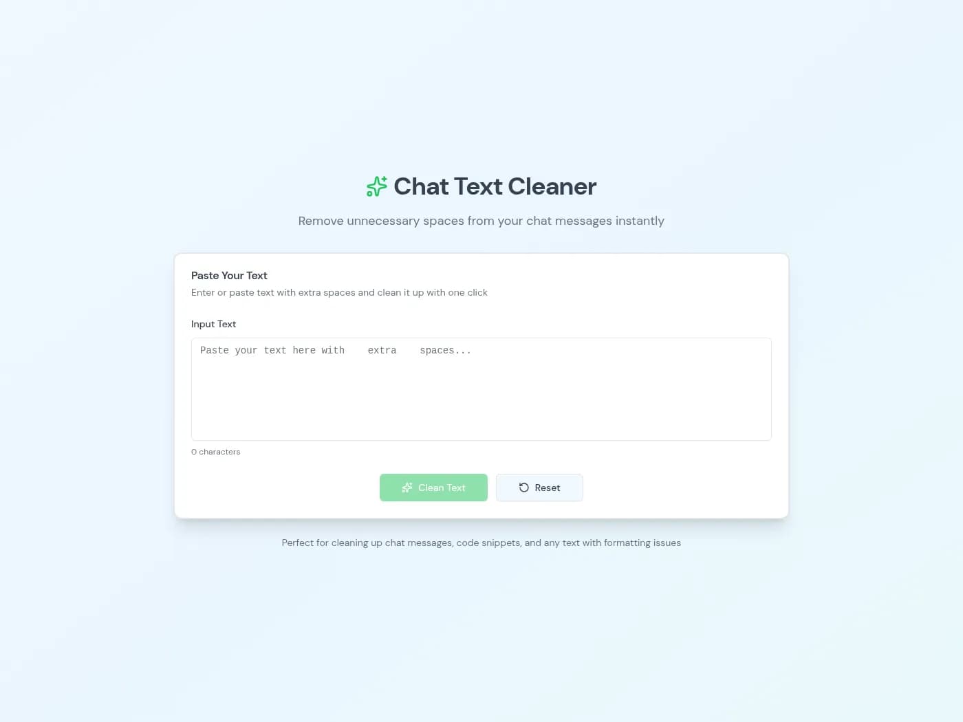 Chat Text Space Cleaner