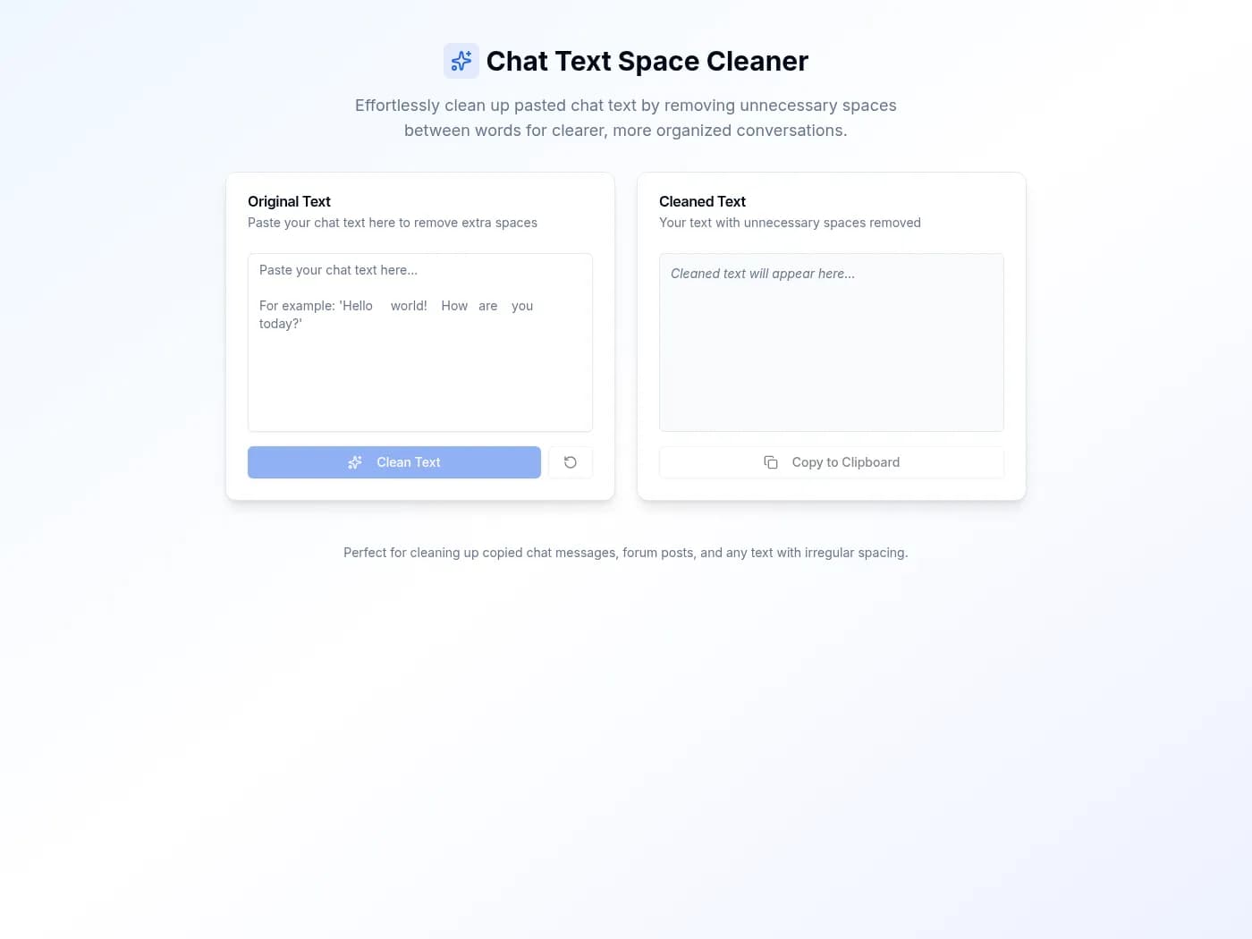 Chat Text Space Cleaner