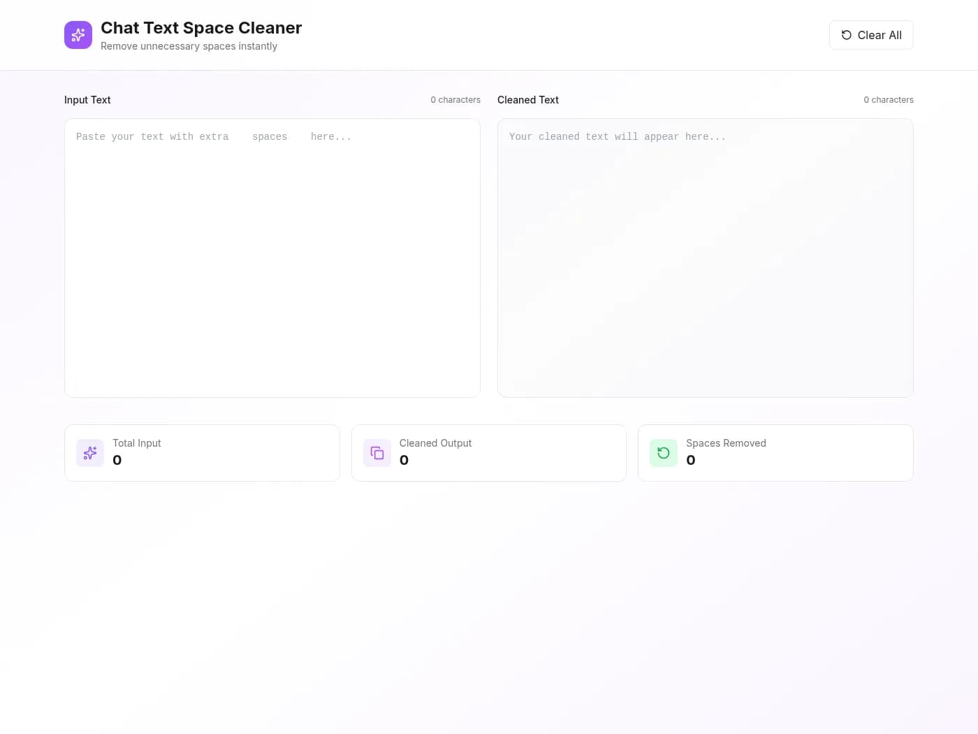 Chat Text Space Cleaner