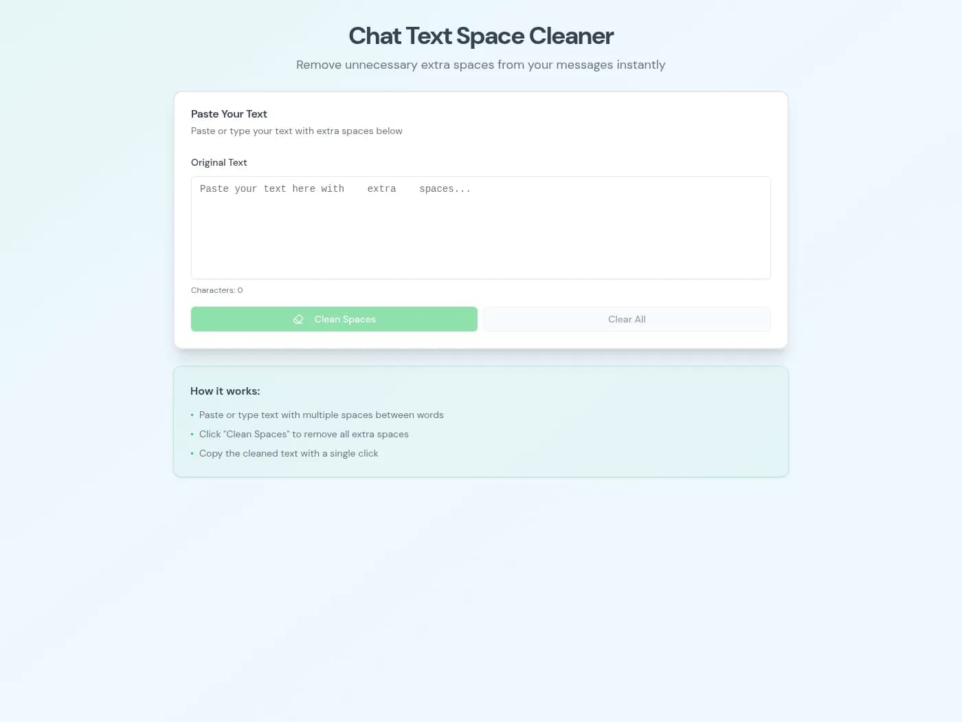 Chat Text Space Cleaner