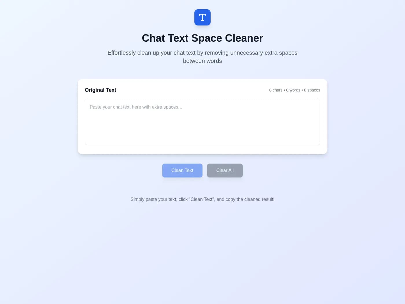 Chat Text Space Cleaner