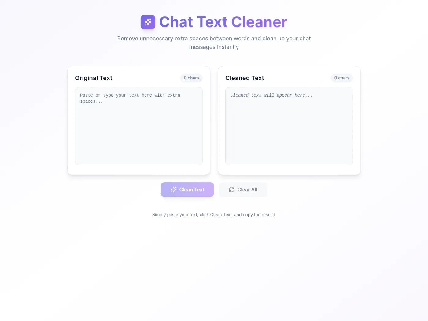 Chat Text Space Cleaner