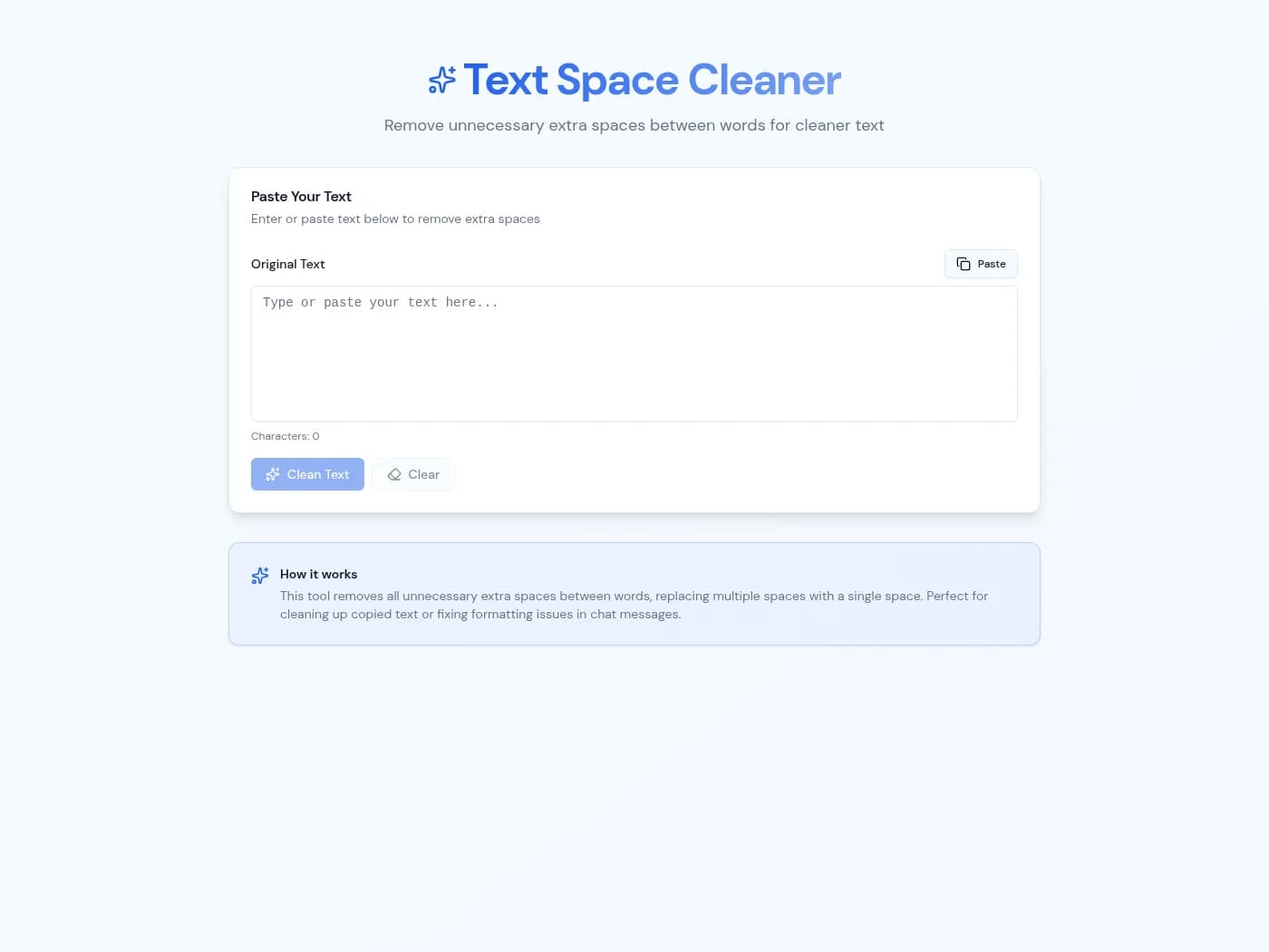 Chat Text Space Cleaner
