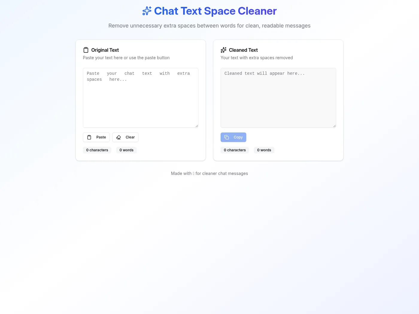 Chat Text Space Cleaner
