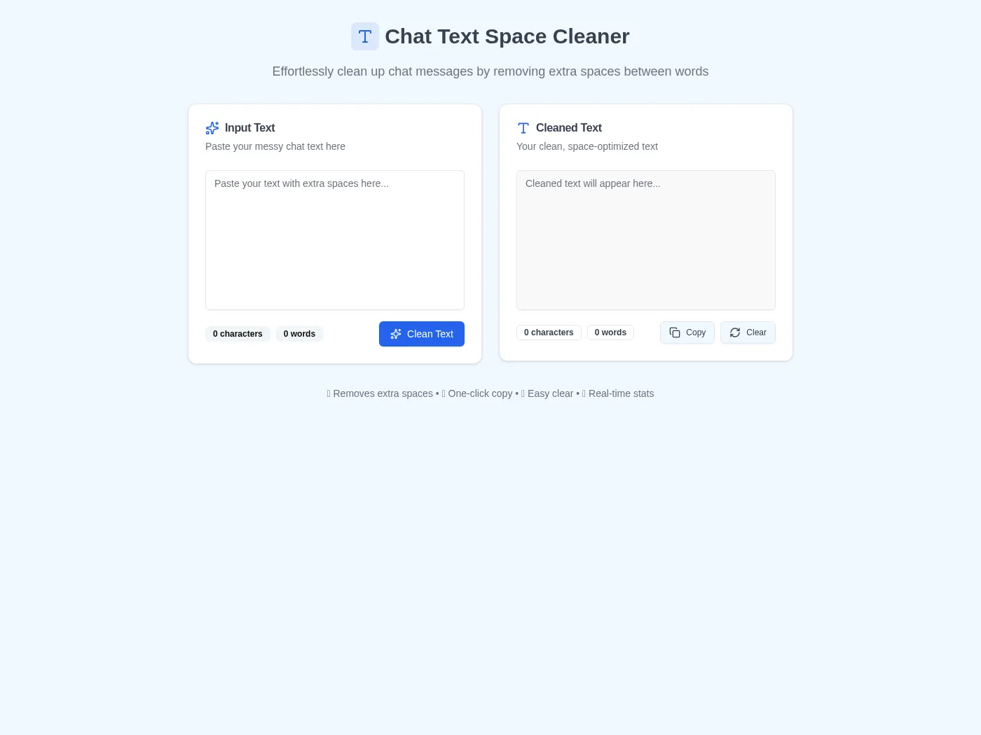 Chat Text Space Cleaner