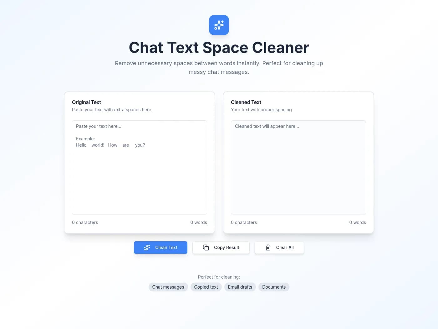 Chat Text Space Cleaner