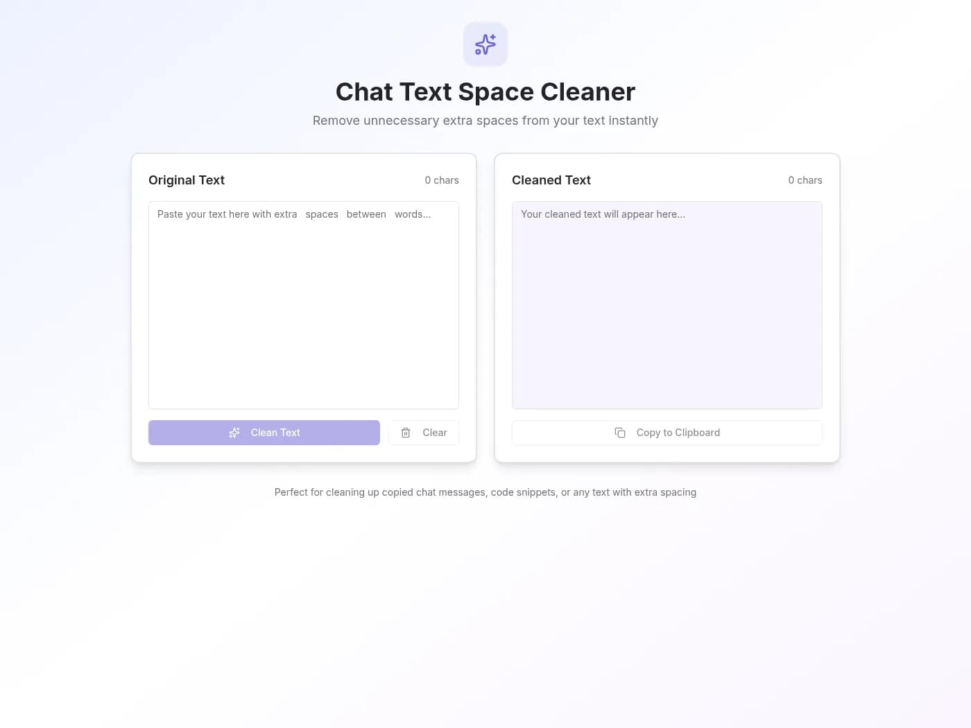 Chat Text Space Cleaner