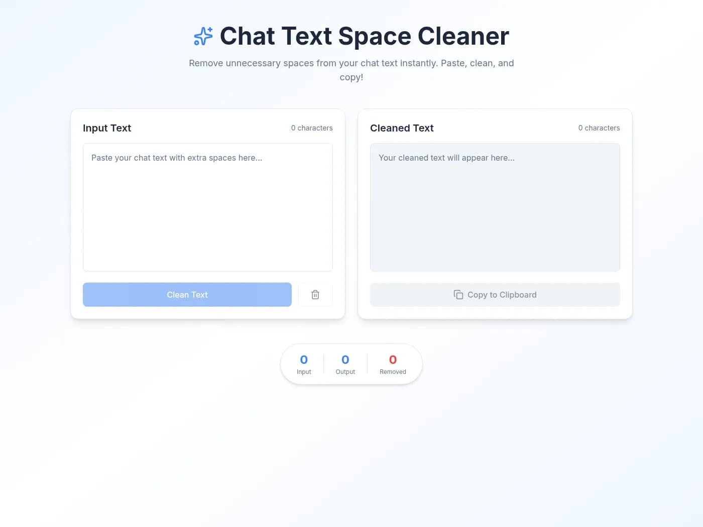 Chat Text Space Cleaner