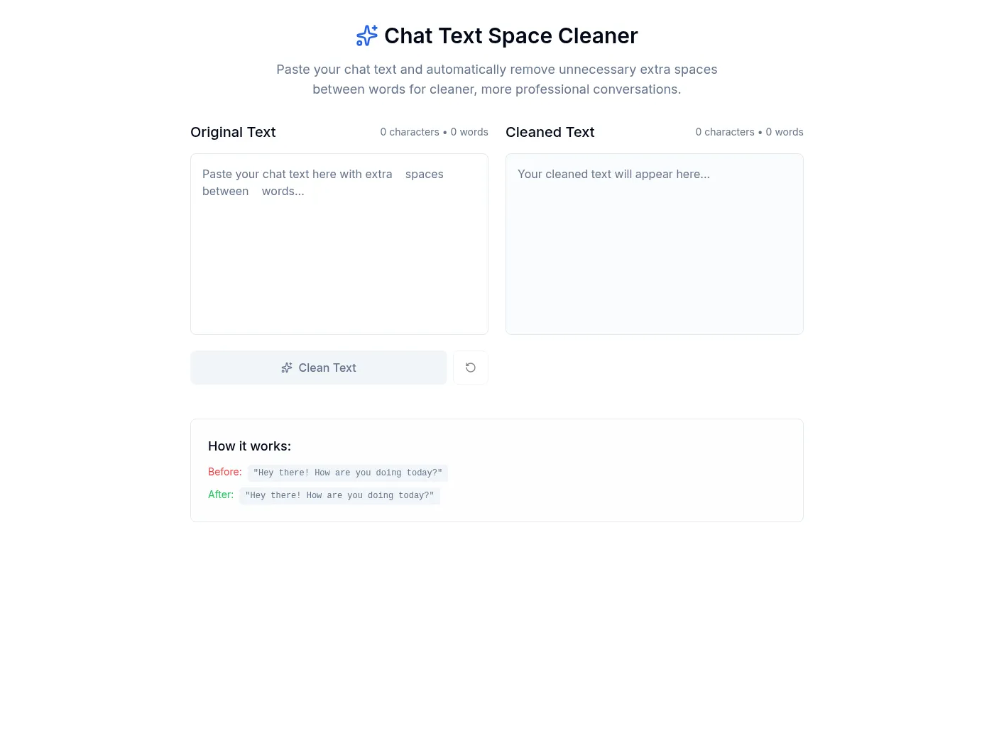 Chat Text Space Cleaner