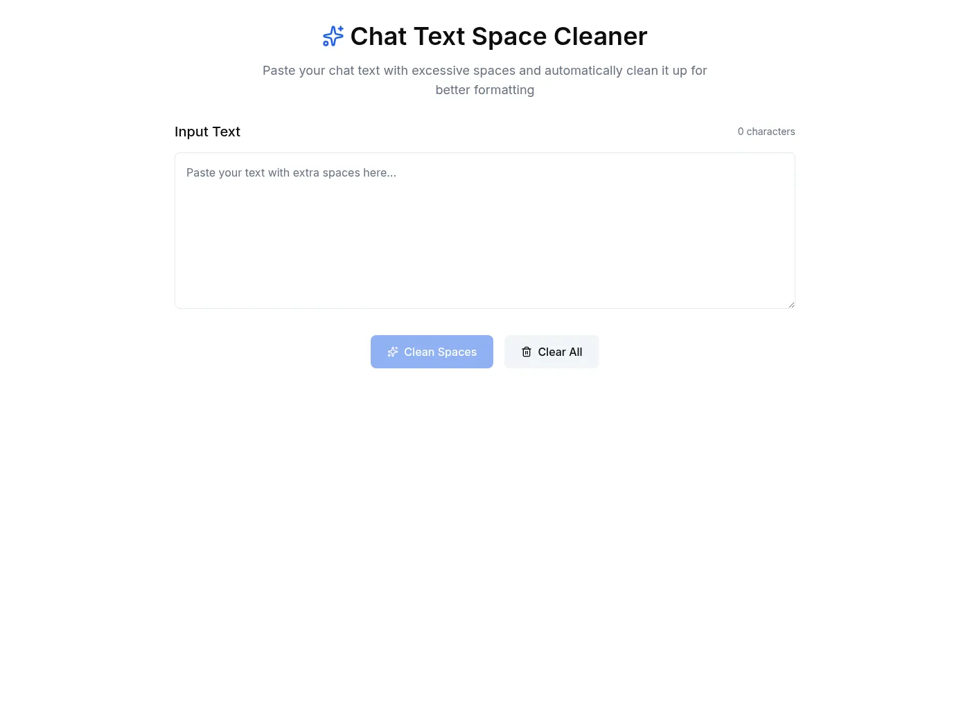 Chat Text Space Cleaner