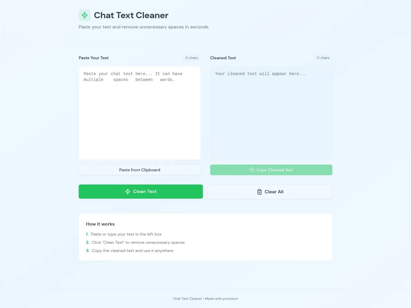 Chat Text Space Cleaner