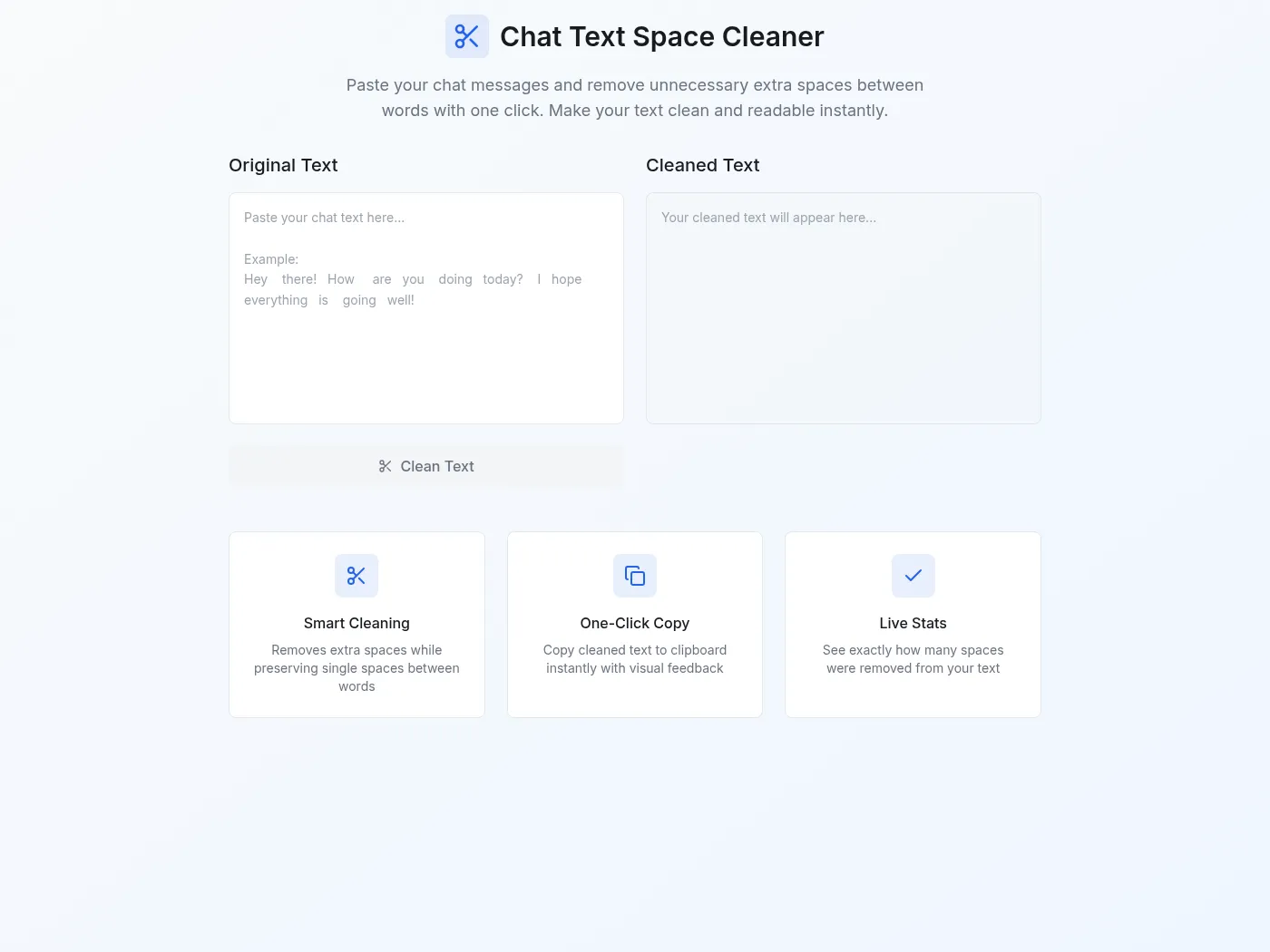 Chat Text Space Cleaner