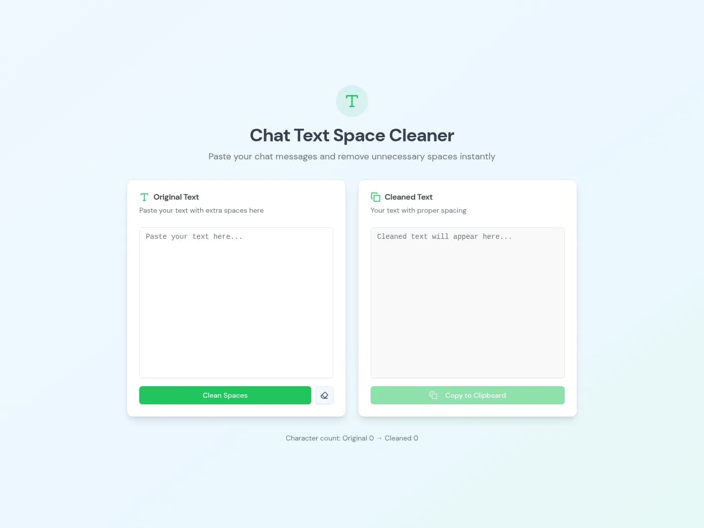 Chat Text Space Cleaner