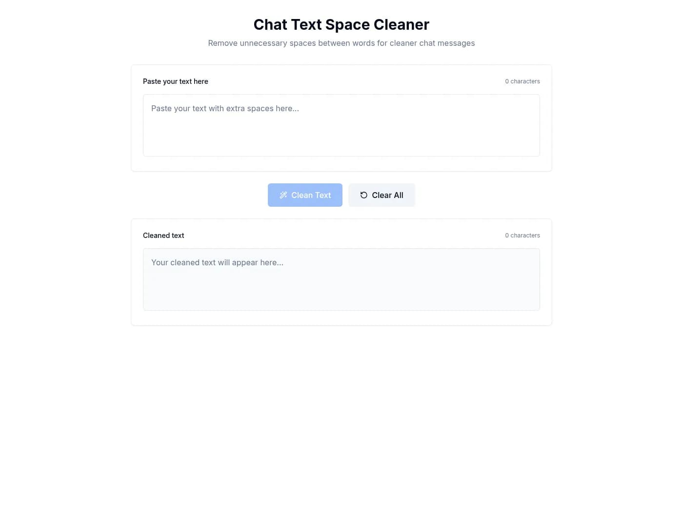 Chat Text Space Cleaner