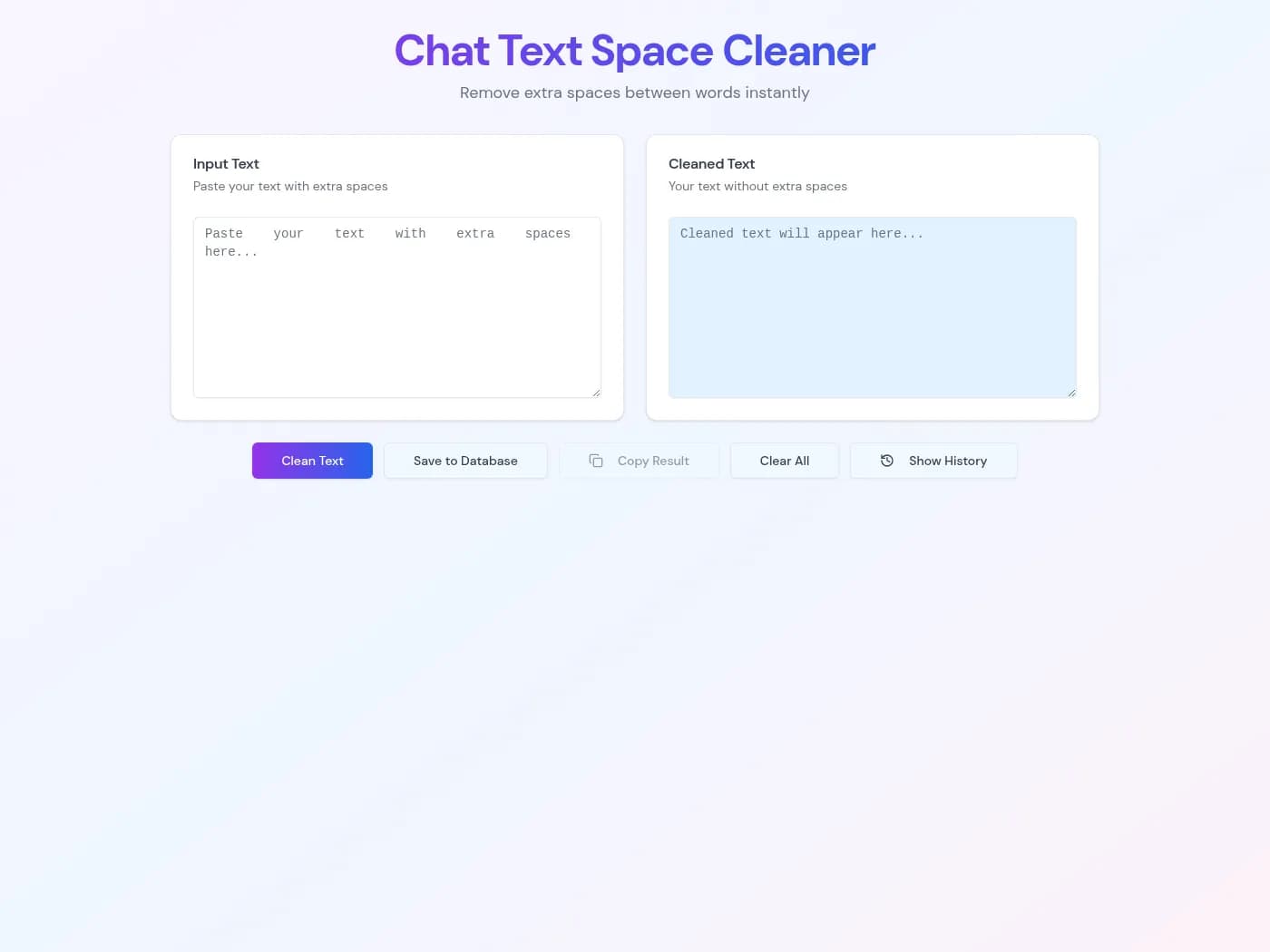 Chat Text Space Cleaner