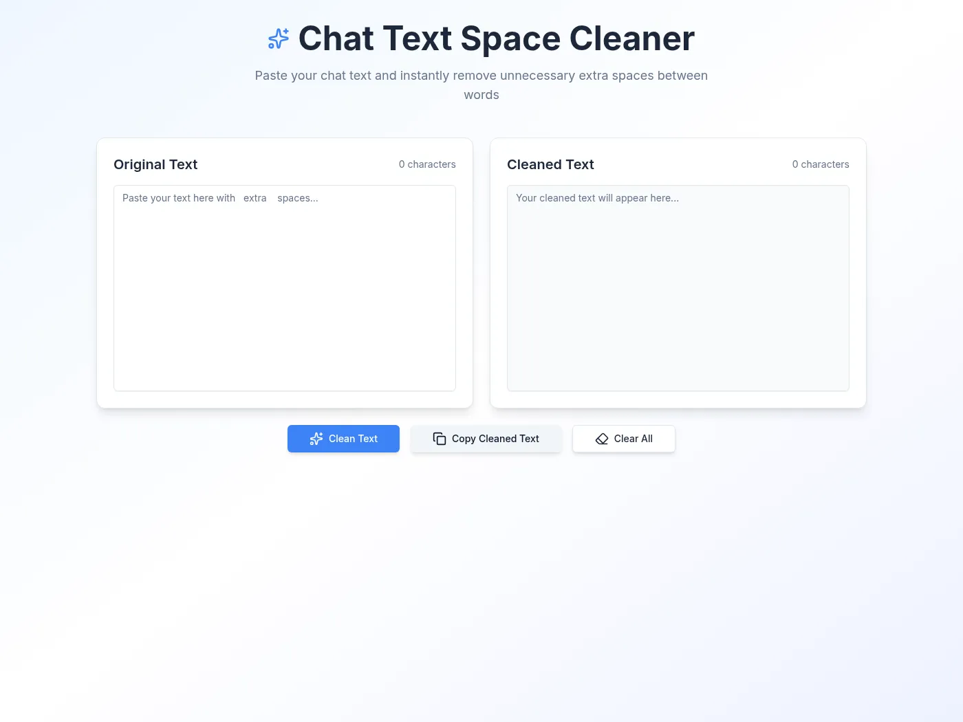 Chat Text Space Cleaner