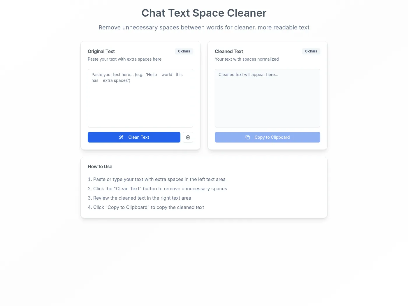 Chat Text Space Cleaner