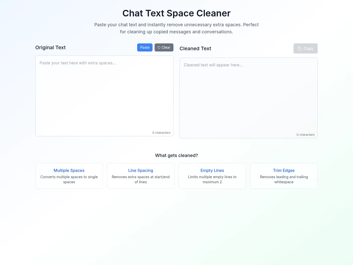 Chat Text Space Cleaner