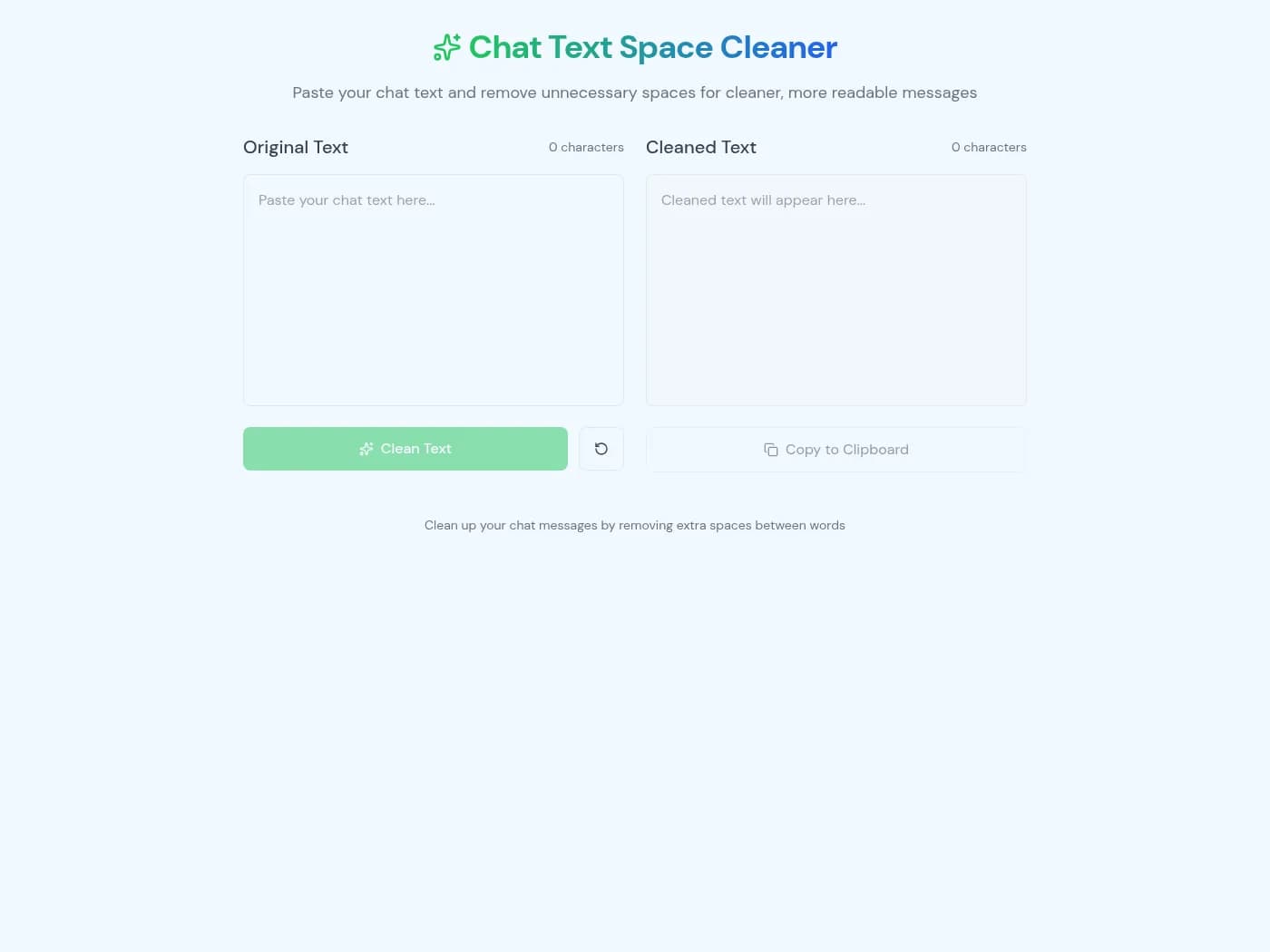 Chat Text Space Cleaner