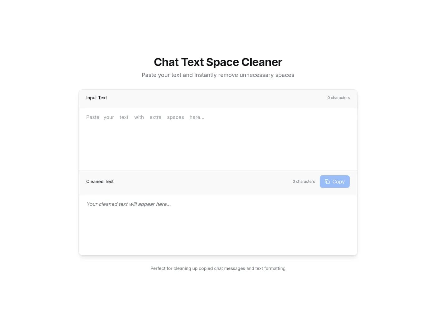 Chat Text Space Cleaner