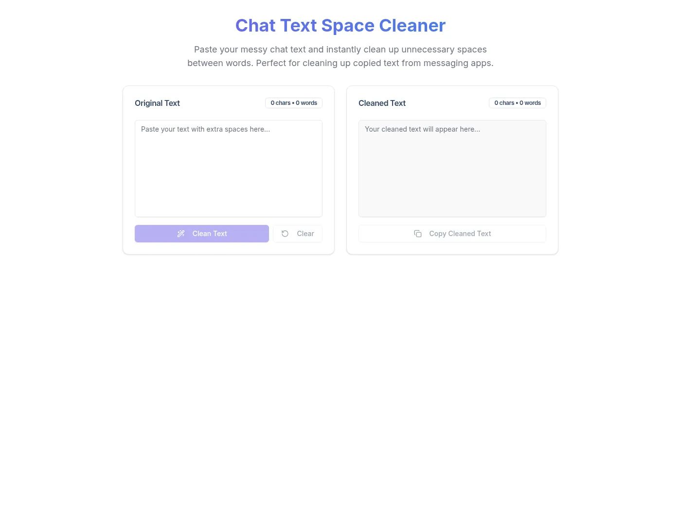 Chat Text Space Cleaner
