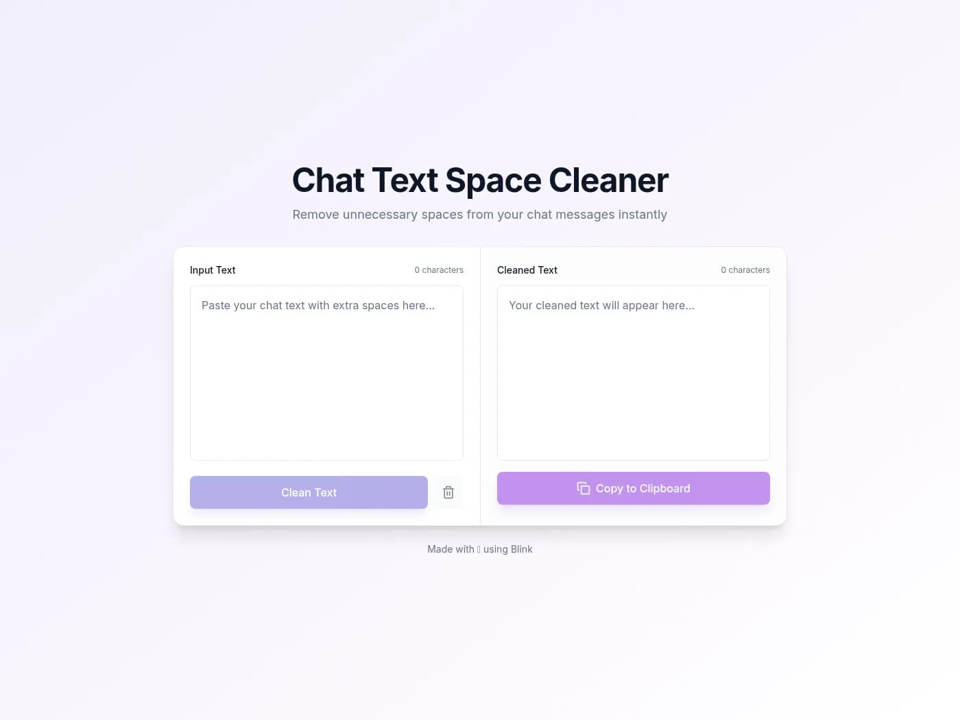Chat Text Space Cleaner