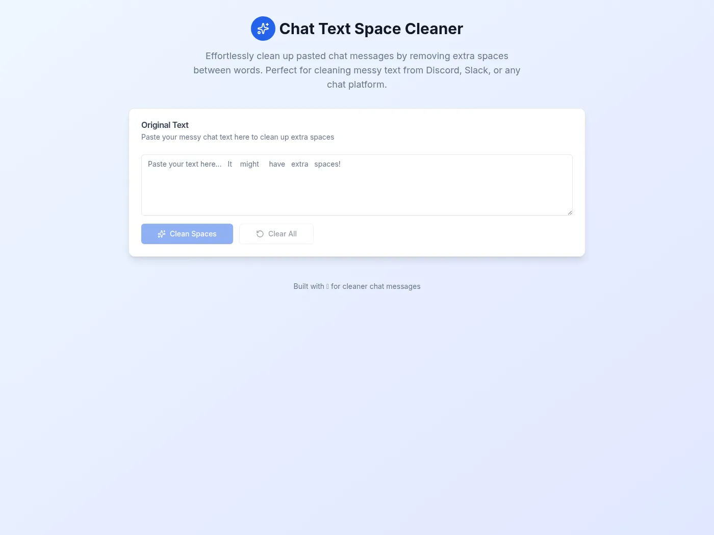 Chat Text Space Cleaner