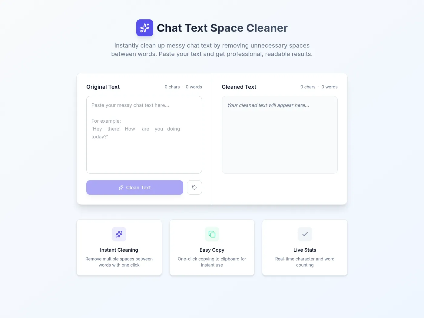 Chat Text Space Cleaner