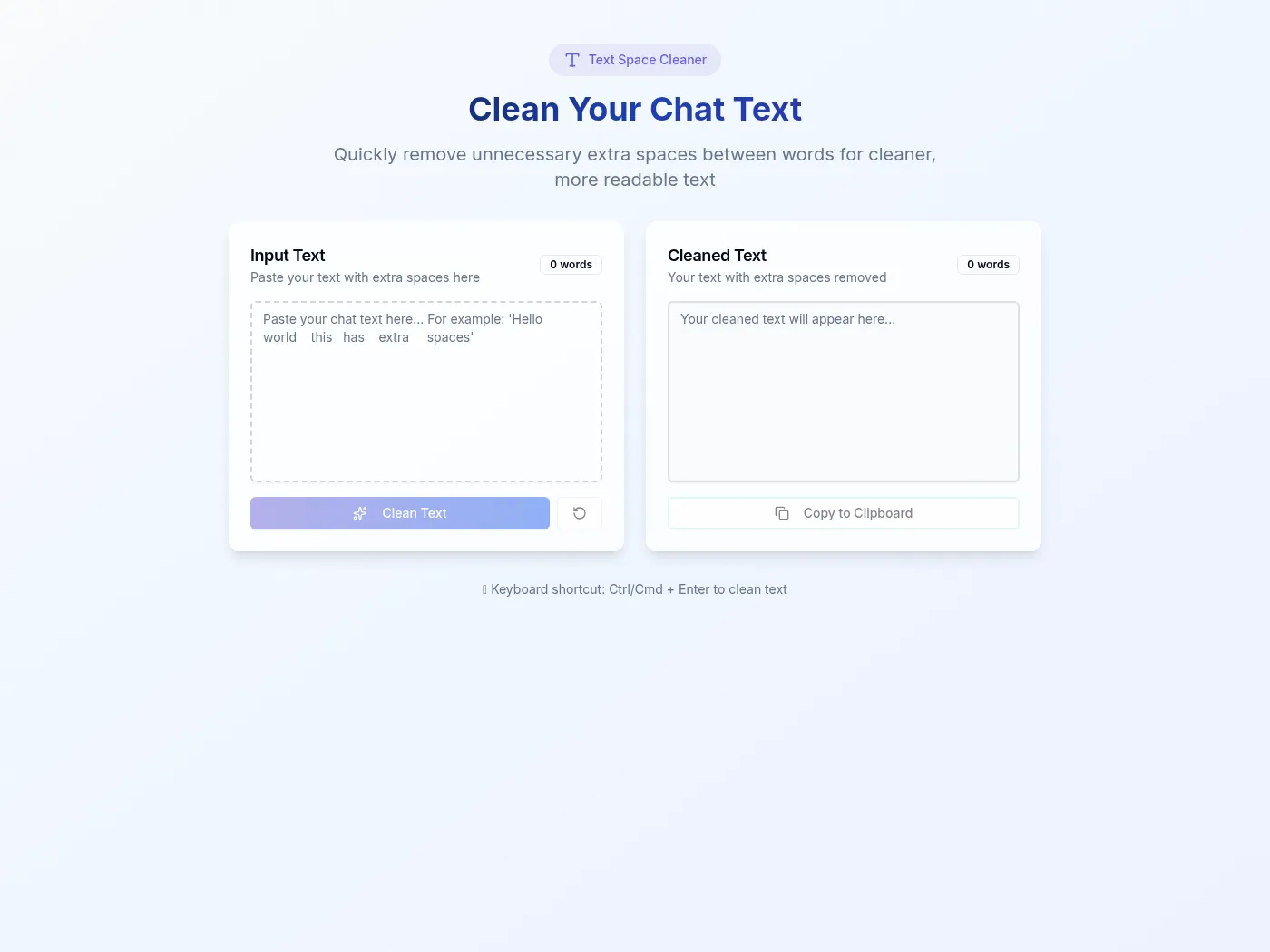 Chat Text Space Cleaner
