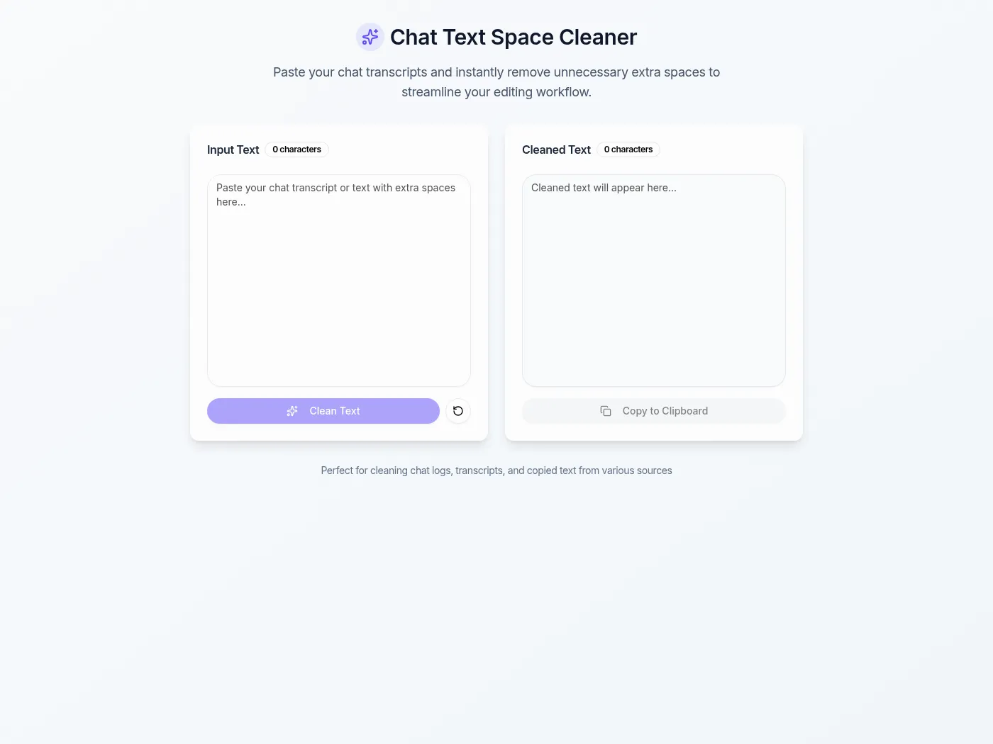 Chat Text Space Cleaner