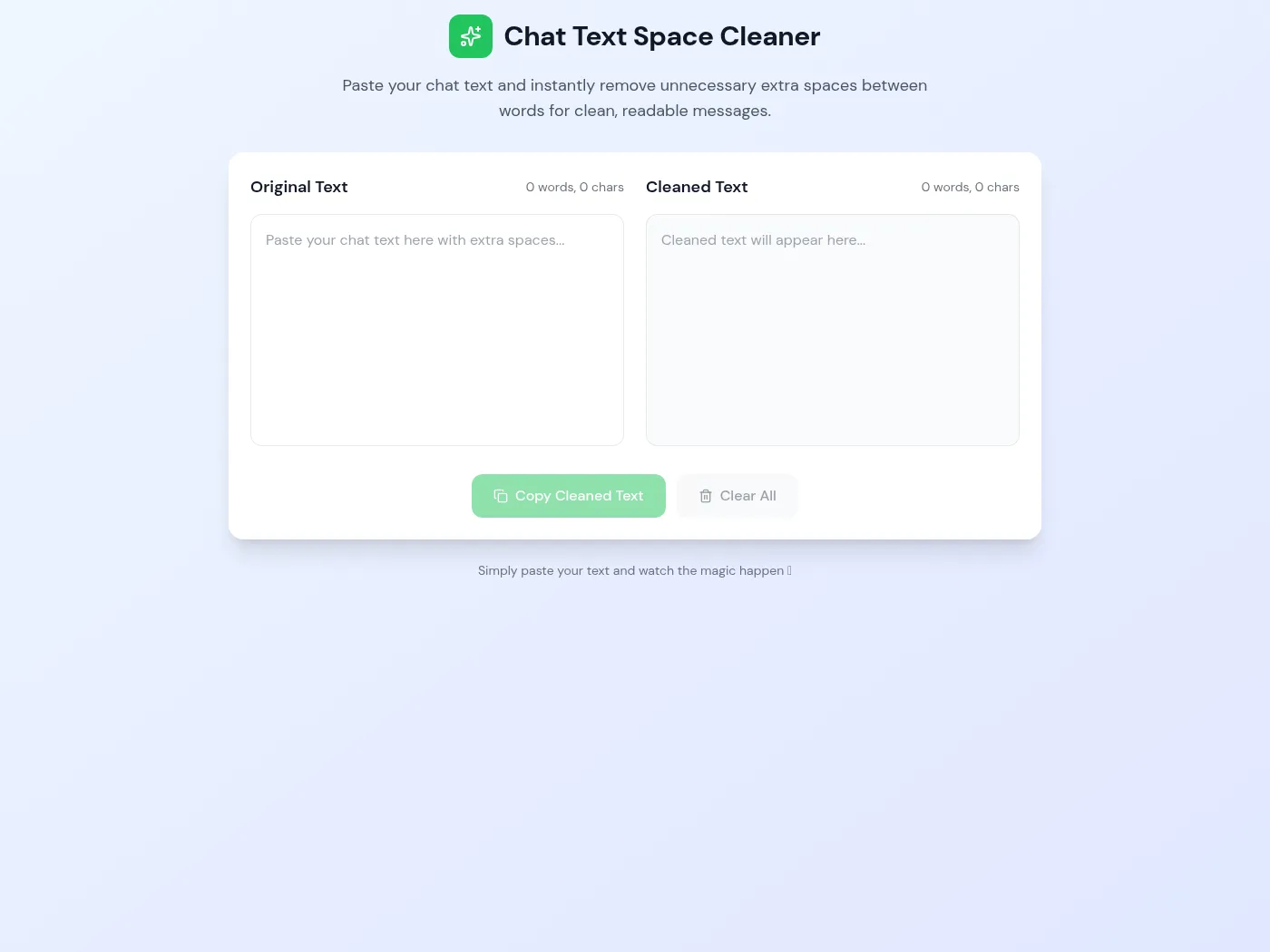 Chat Text Space Cleaner