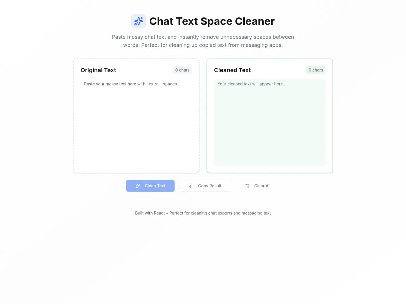Chat Text Space Cleaner