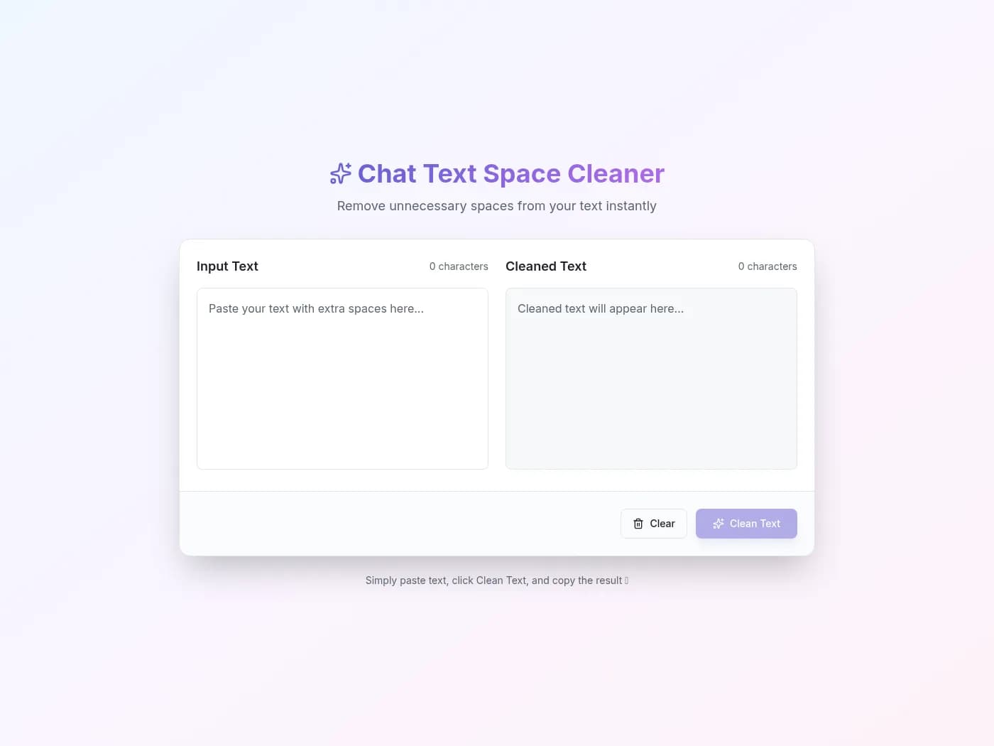 Chat Text Space Cleaner