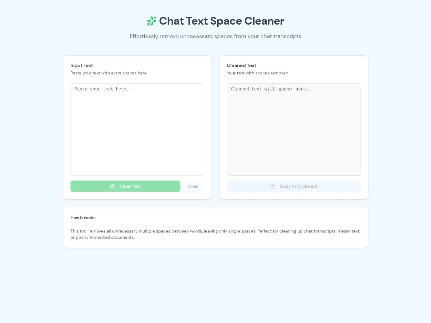 Chat Text Space Cleaner